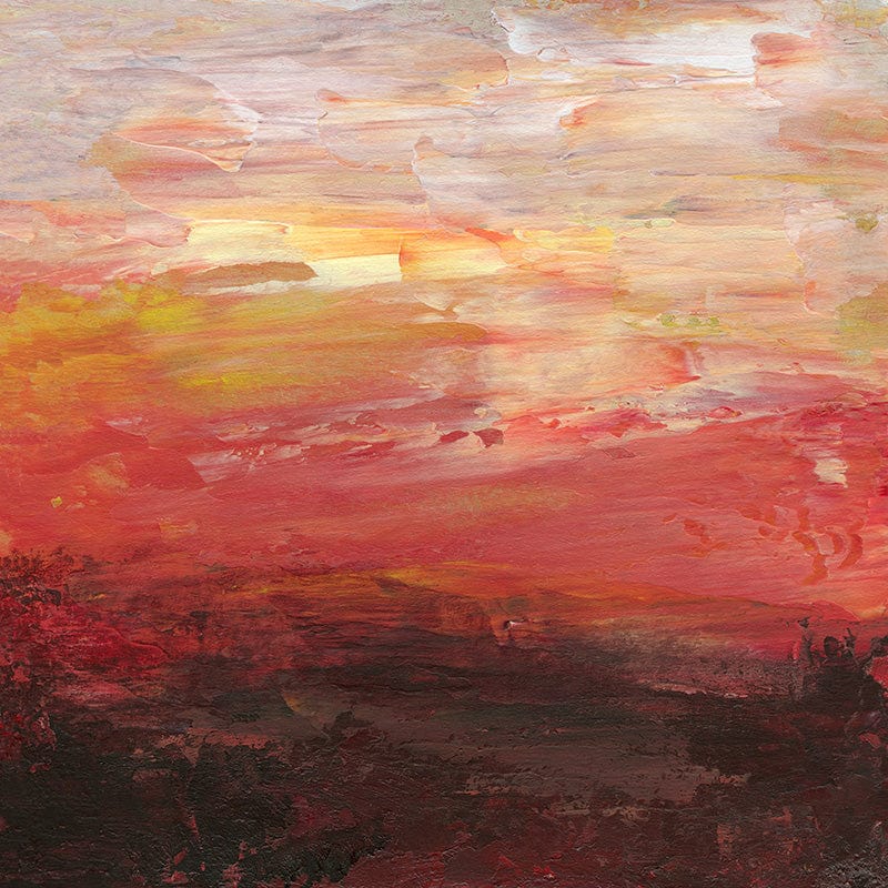 Abstract Canvas Art Print | Glowing Red Outback Sunset