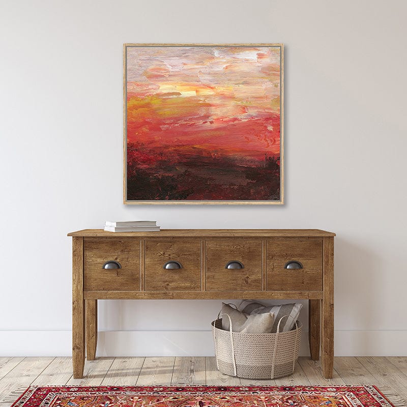 Abstract Canvas Art Print | Glowing Red Outback Sunset